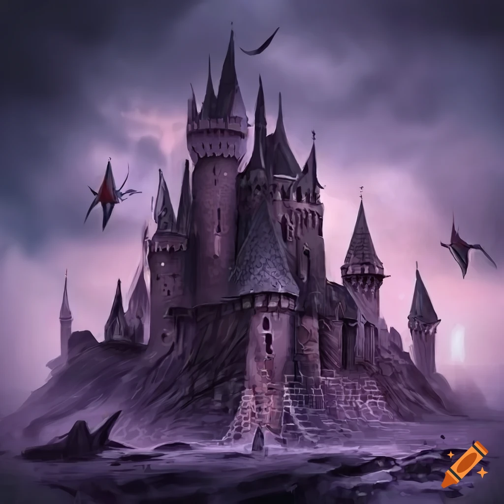 Image of a fantasy vampire castle on Craiyon