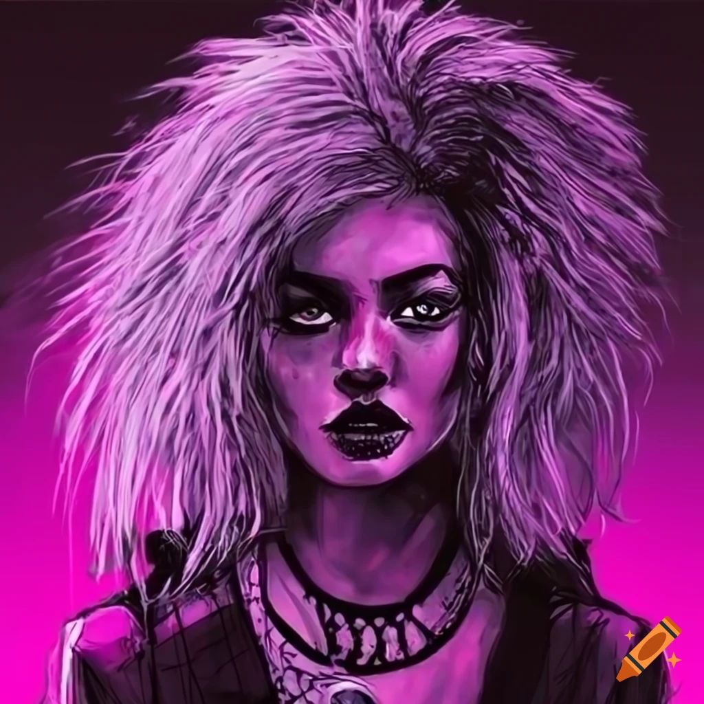 Sketch of a punk woman