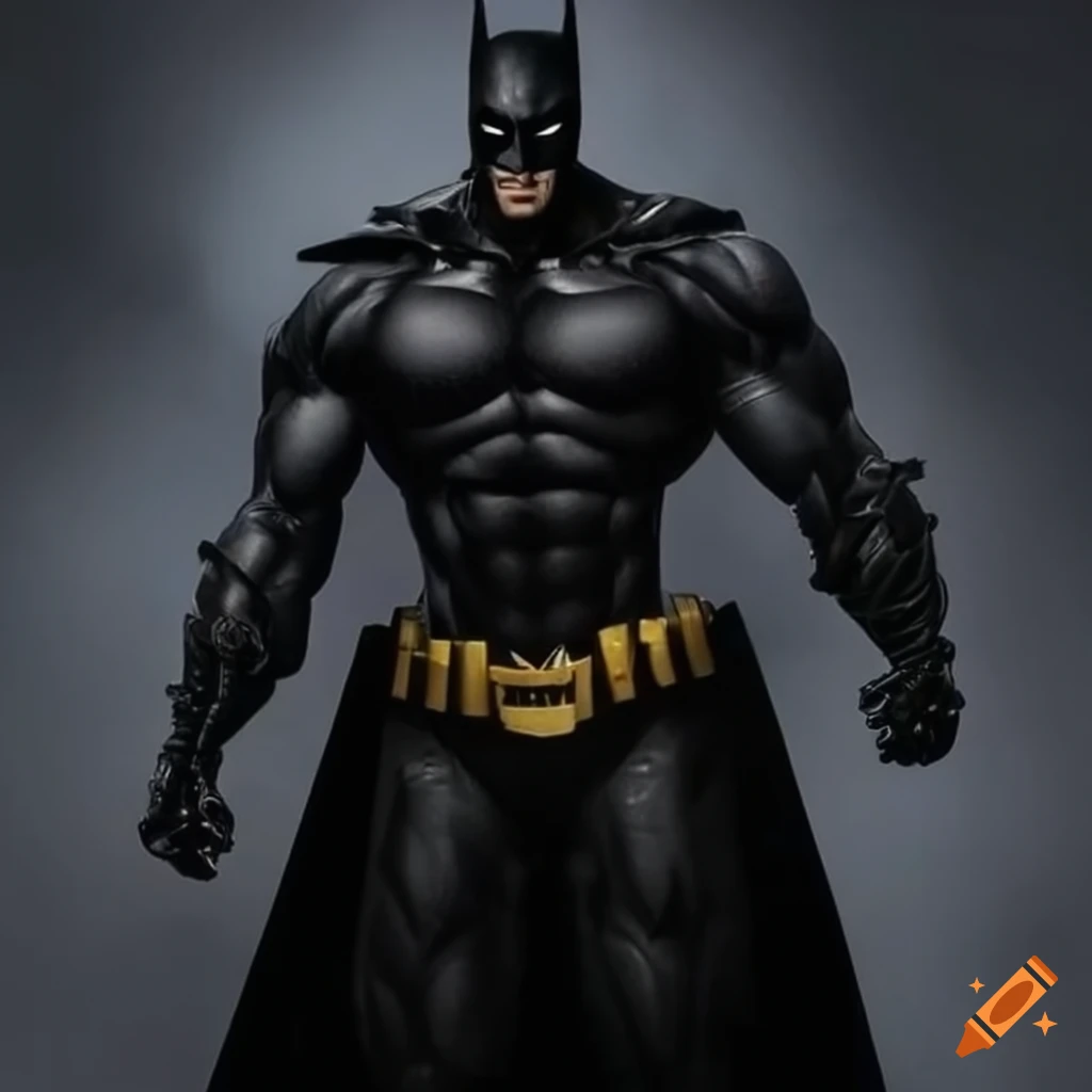 Muscular portrayal of batman on Craiyon