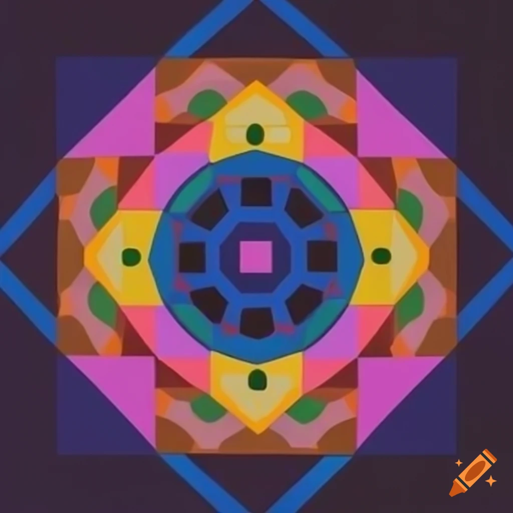 Geometric surrealistic illusion art by Victor Vasarely on Craiyon