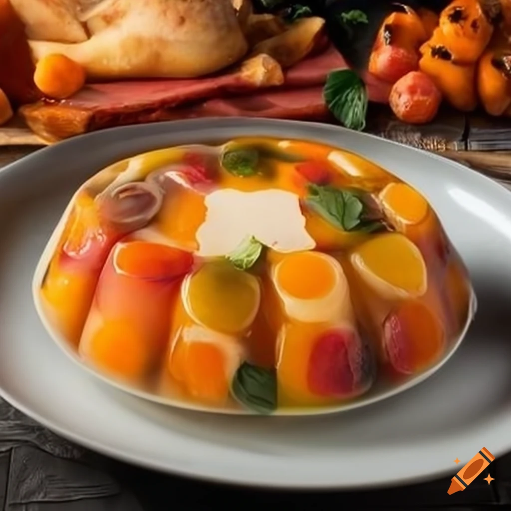 Thanksgiving meal served in aspic