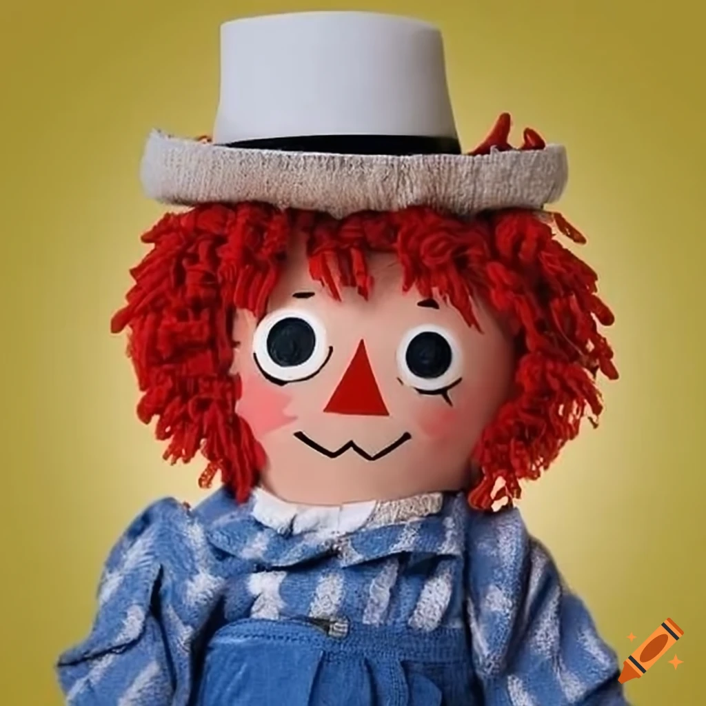 Raggedy andy with his white hat on Craiyon