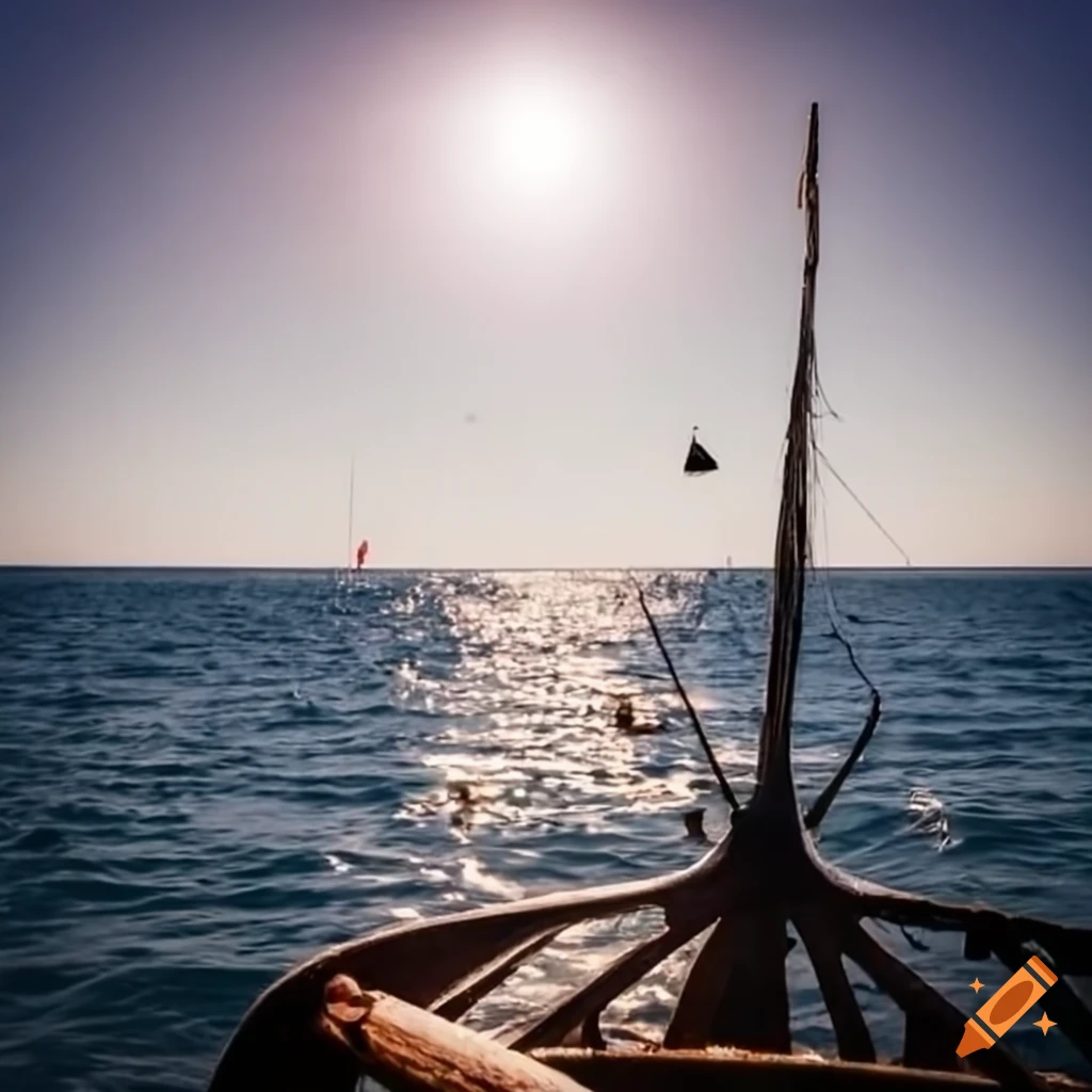Viking boat sailing on the sea on Craiyon