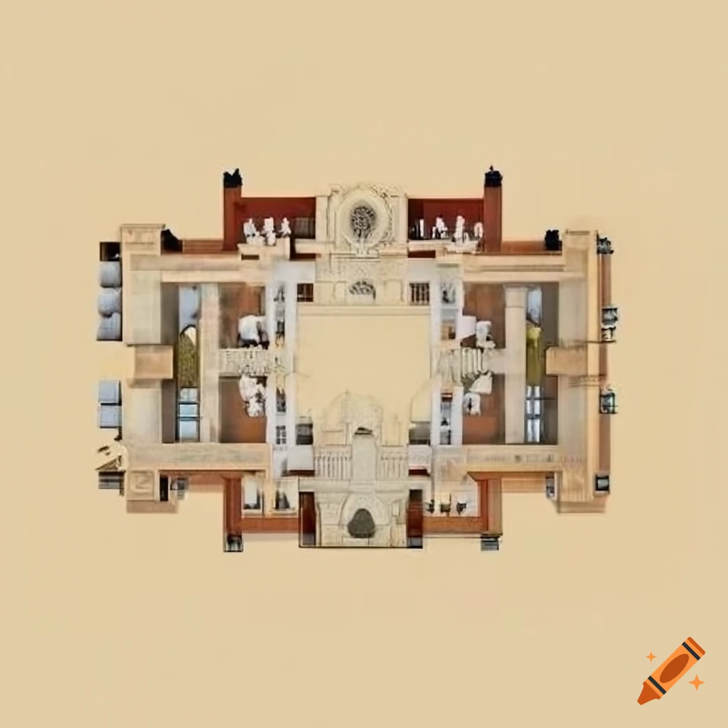 Floor plan of a palace on Craiyon