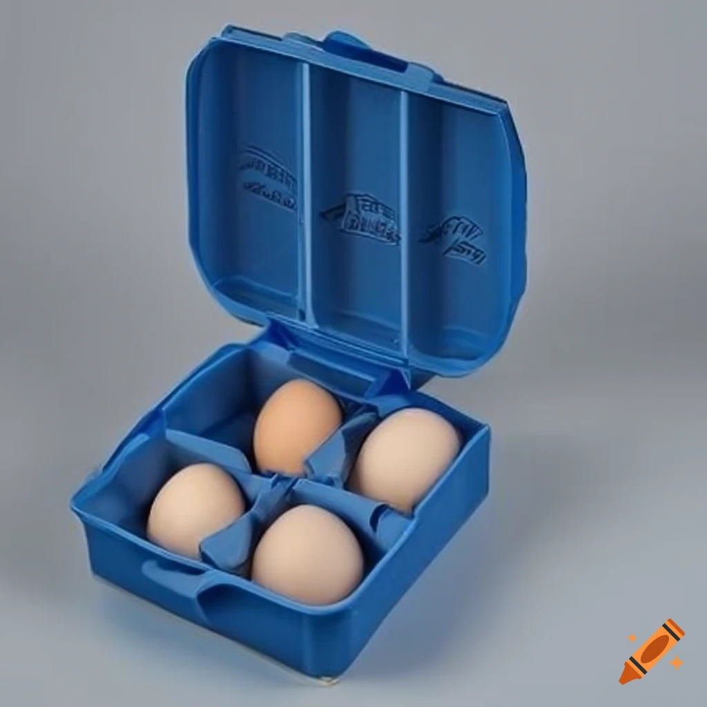 Blue tetrapack box with 4 compartments on Craiyon