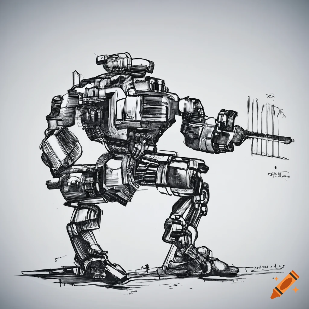 Schematic of a light mech showing internal structures