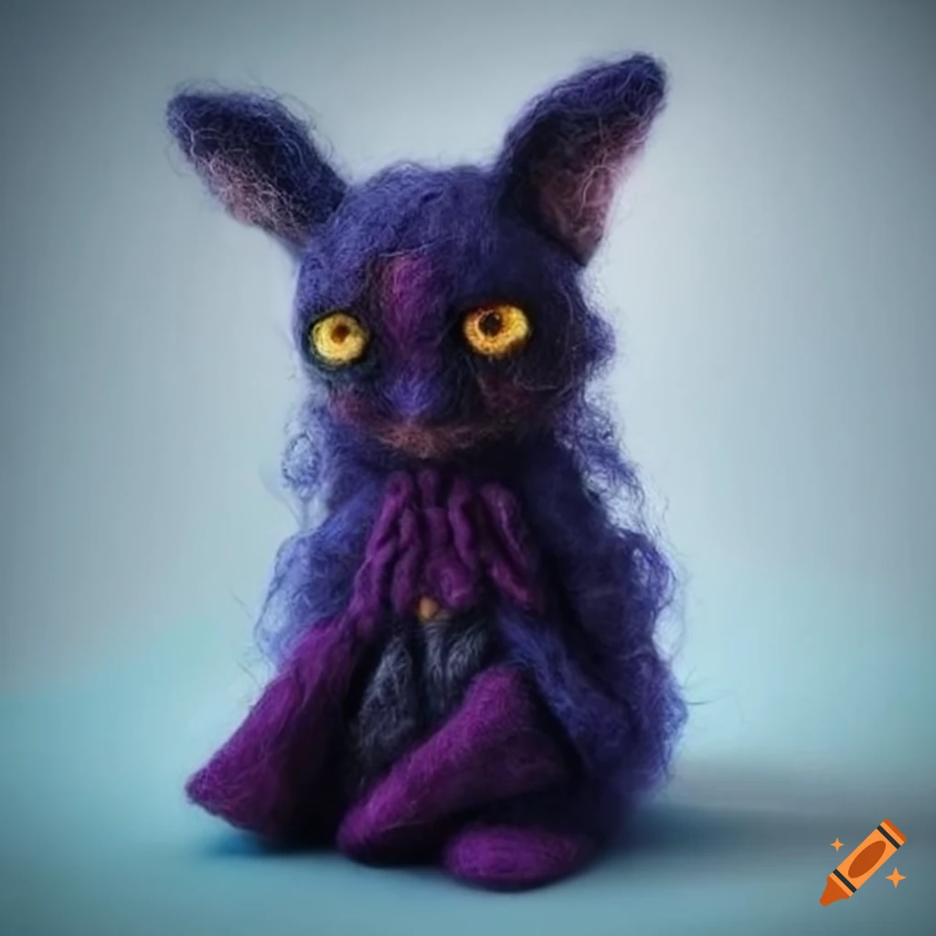 Fantasy felted wool creatures in unique attire on Craiyon