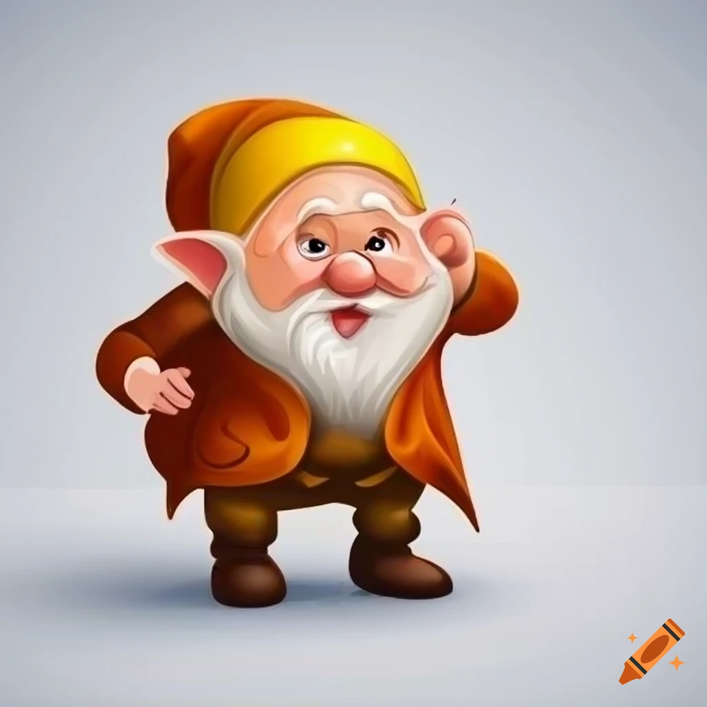 Cartoon image of a worried dwarf on Craiyon