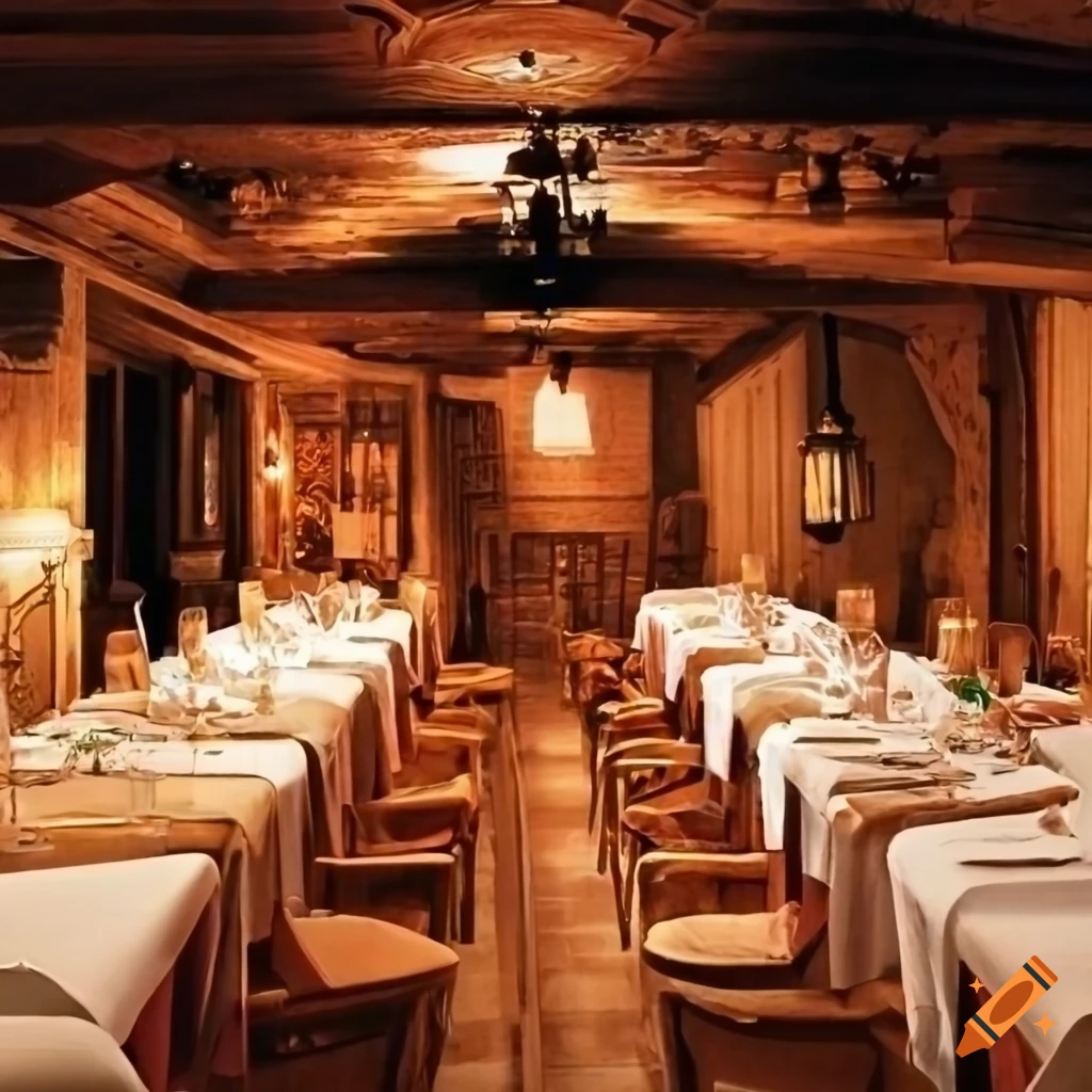 Gourmet gascon restaurant interior on Craiyon