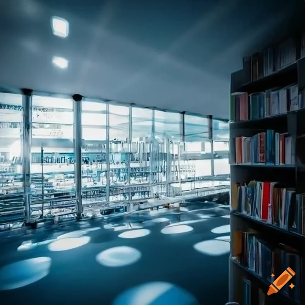 Modern white library interior on Craiyon