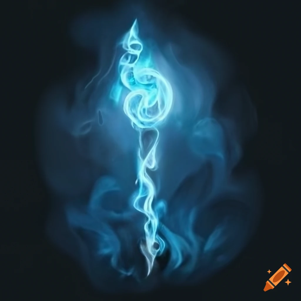 Blue and silver magical symbols and runes on Craiyon