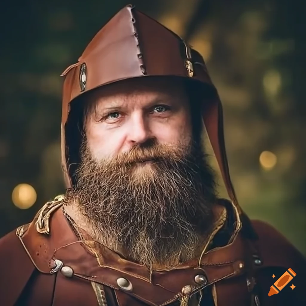 Elegant bearded knight in medieval armor on Craiyon
