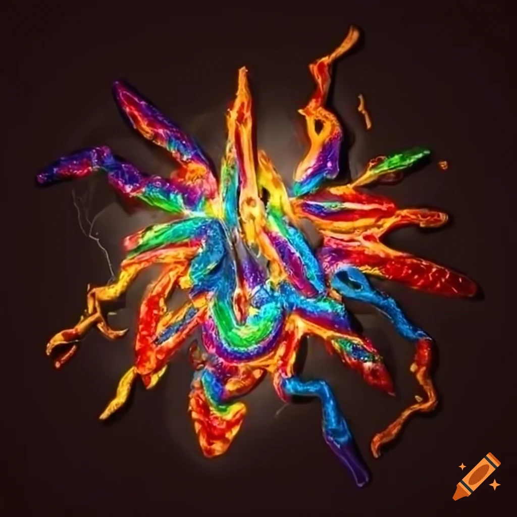 Artistic representation of lightning bolts made of starburst candy and ...