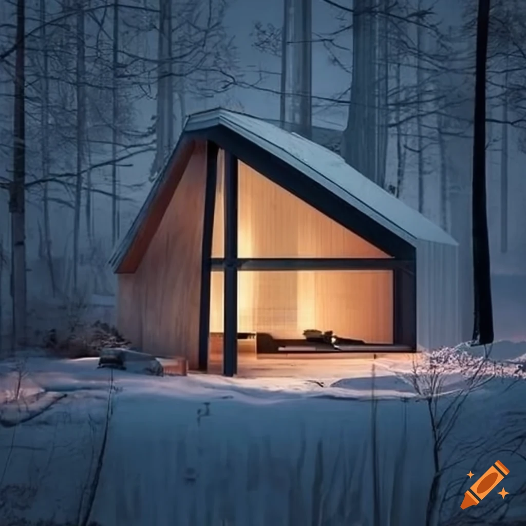 Sophisticated nordic minimalist cabin architecture on Craiyon