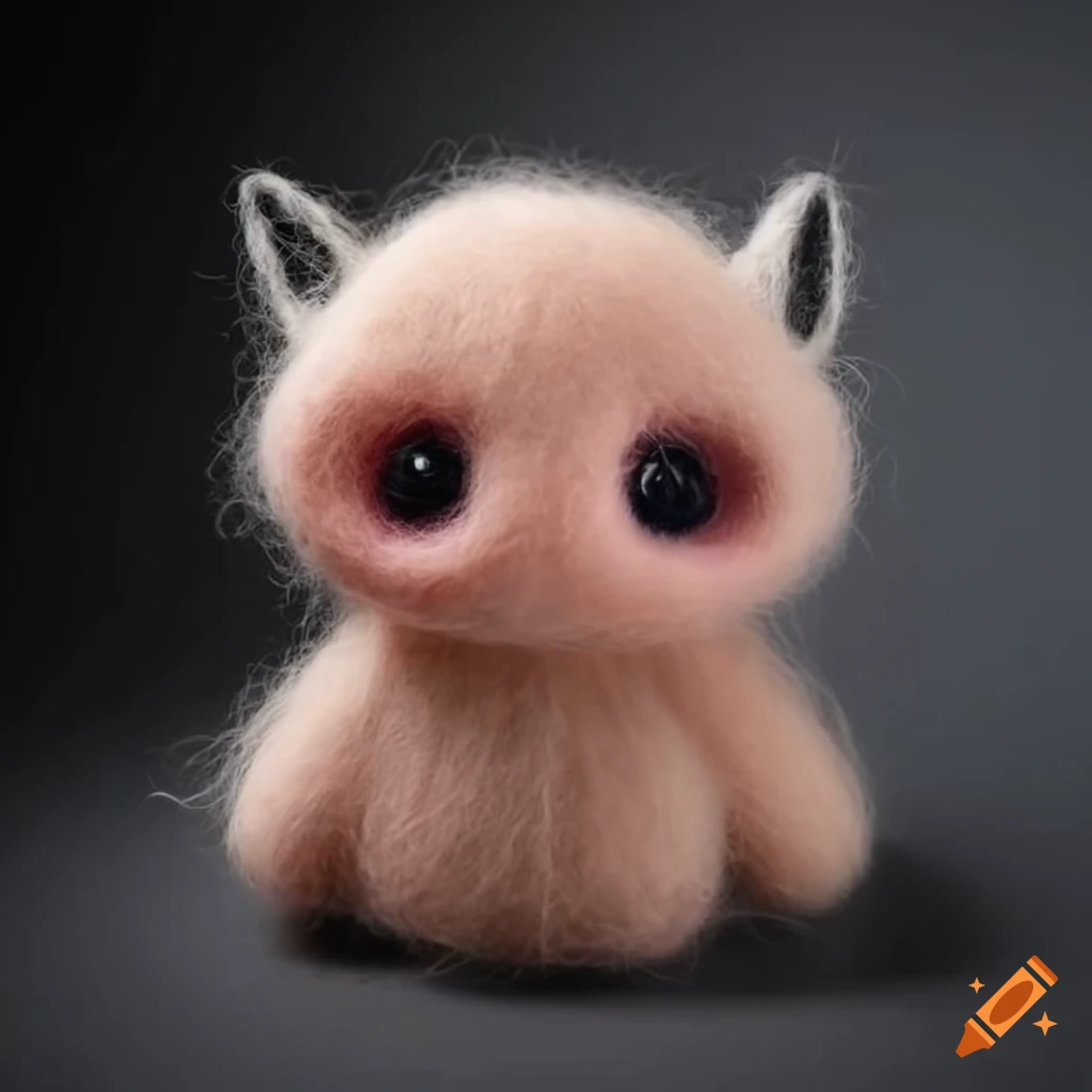 Felted wool creatures with intricate clothing on Craiyon