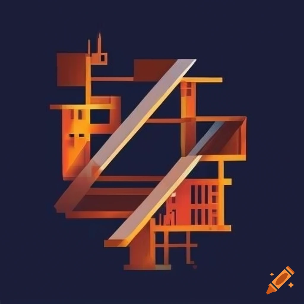 Constructivist-style logo depicting knowledge building on Craiyon