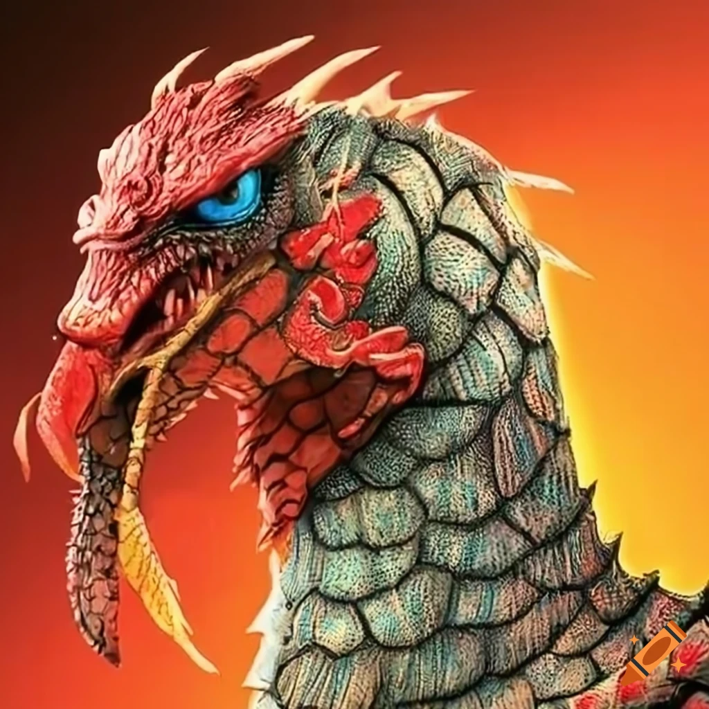 Illustration of a turkey dragon on Craiyon