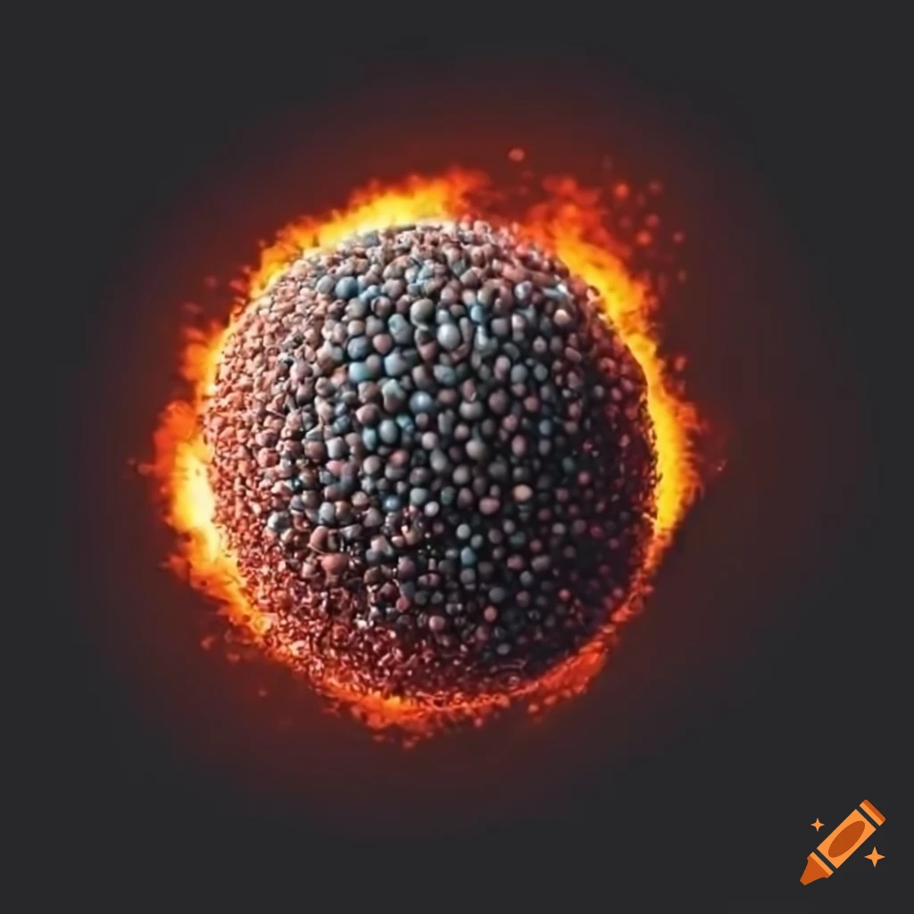 Colliding aluminum particles in a chemical reaction