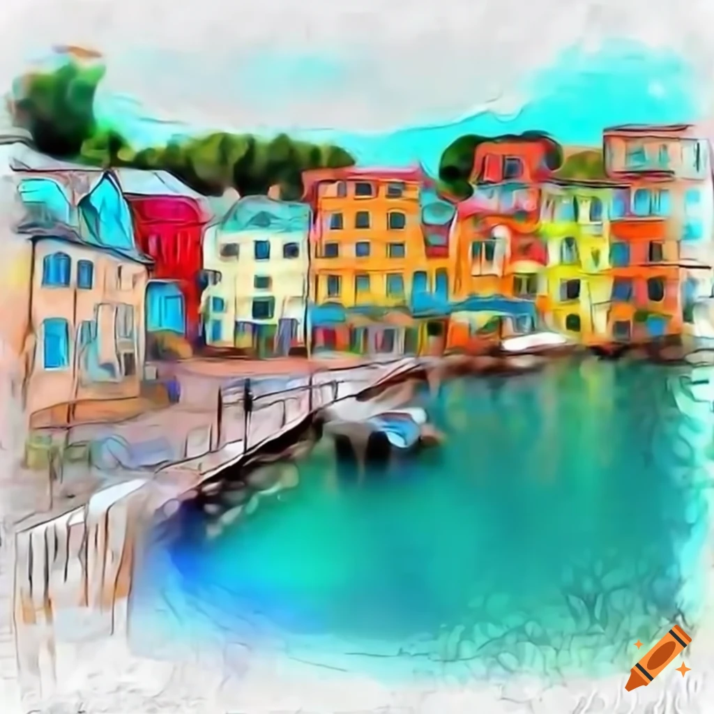 Colorful coastal town with vibrant atmosphere
