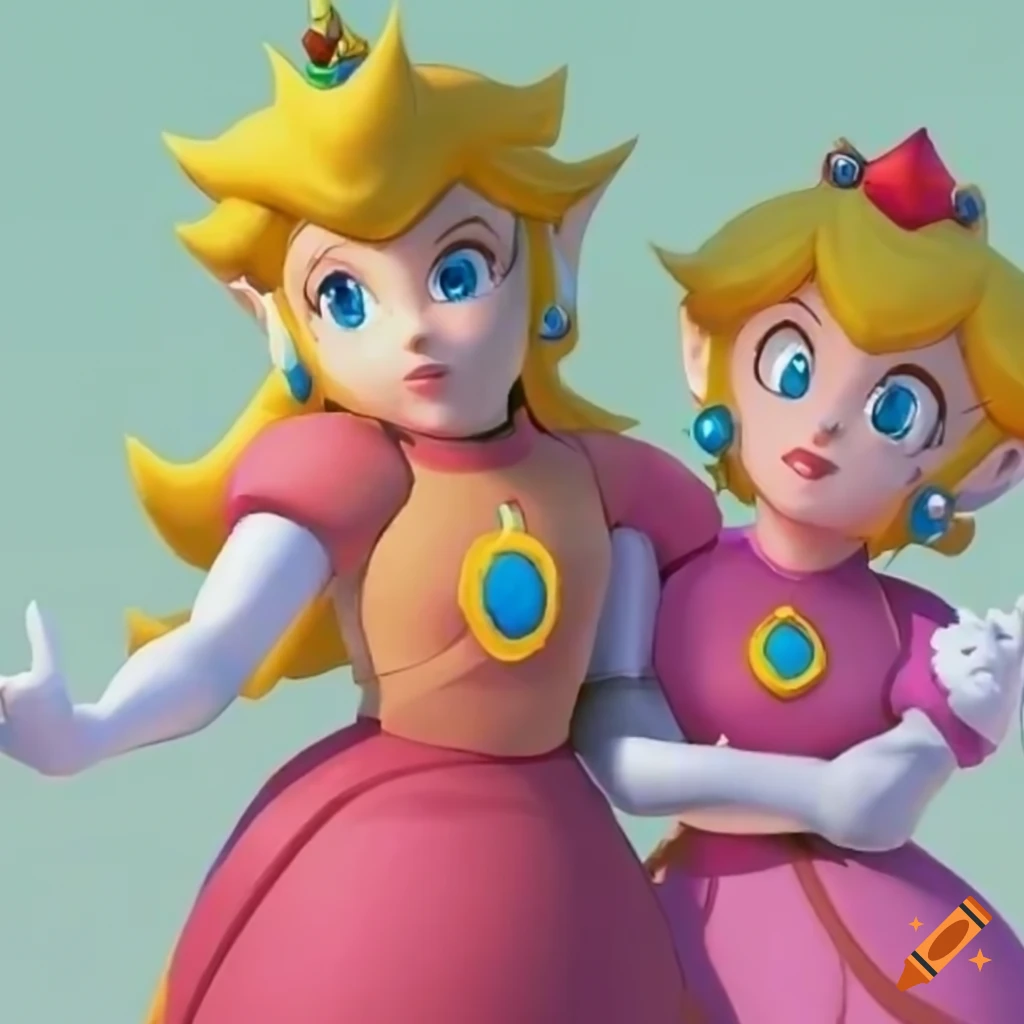 Character swap between Link and Princess Peach on Craiyon