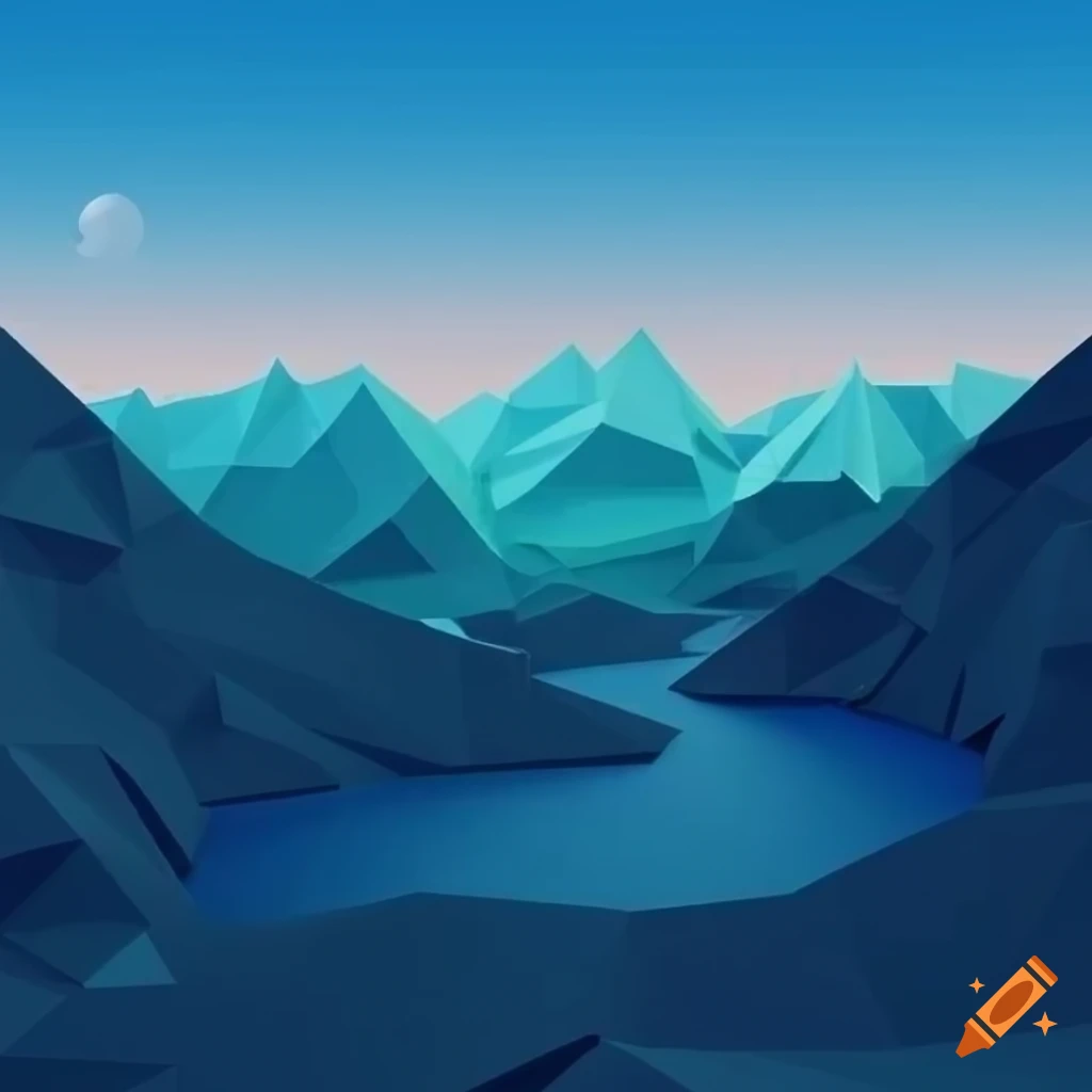 Low poly ocean background on Craiyon