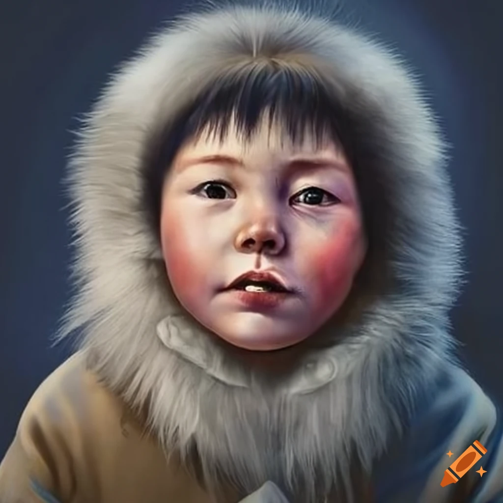 Artistic depiction of a missing inuit child