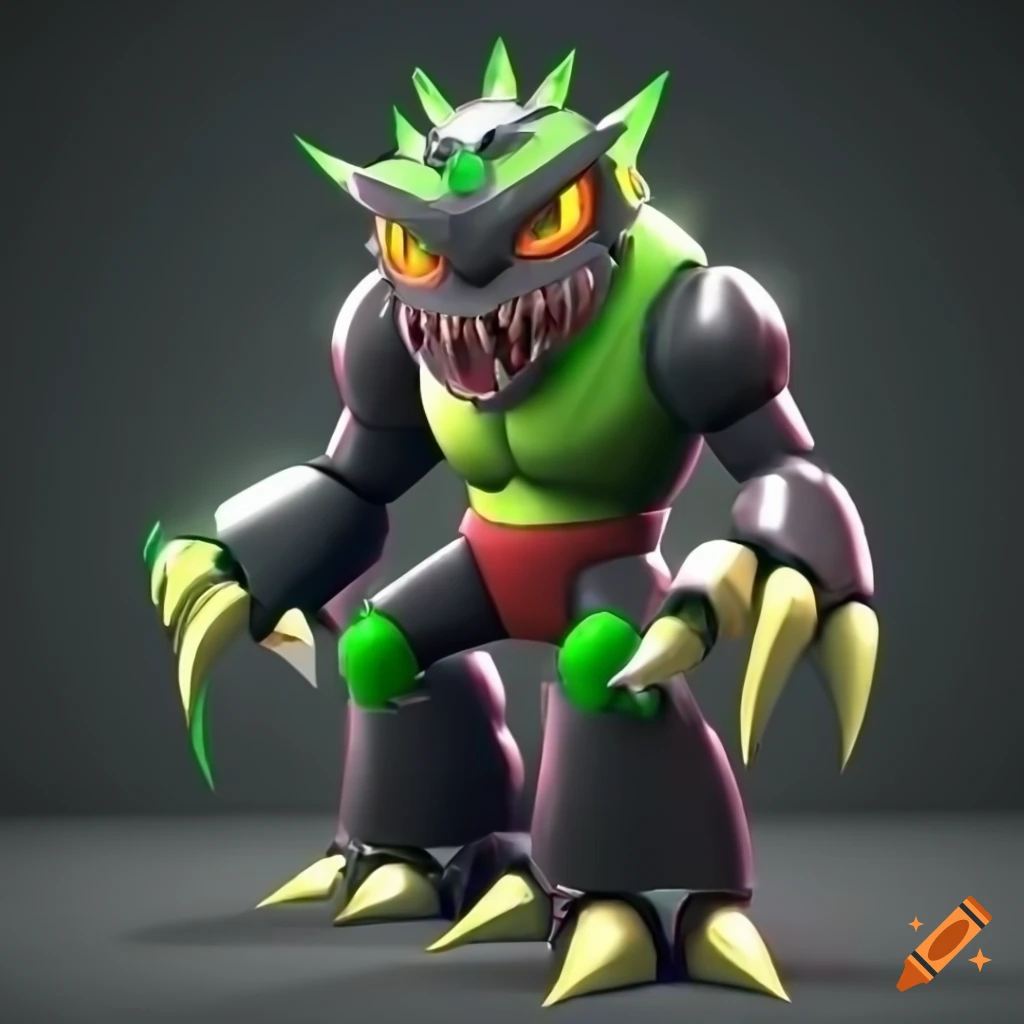 3d render of evil tyrannosaurus rex villain on Craiyon