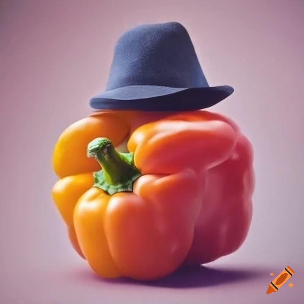 Bell pepper with a hat on Craiyon