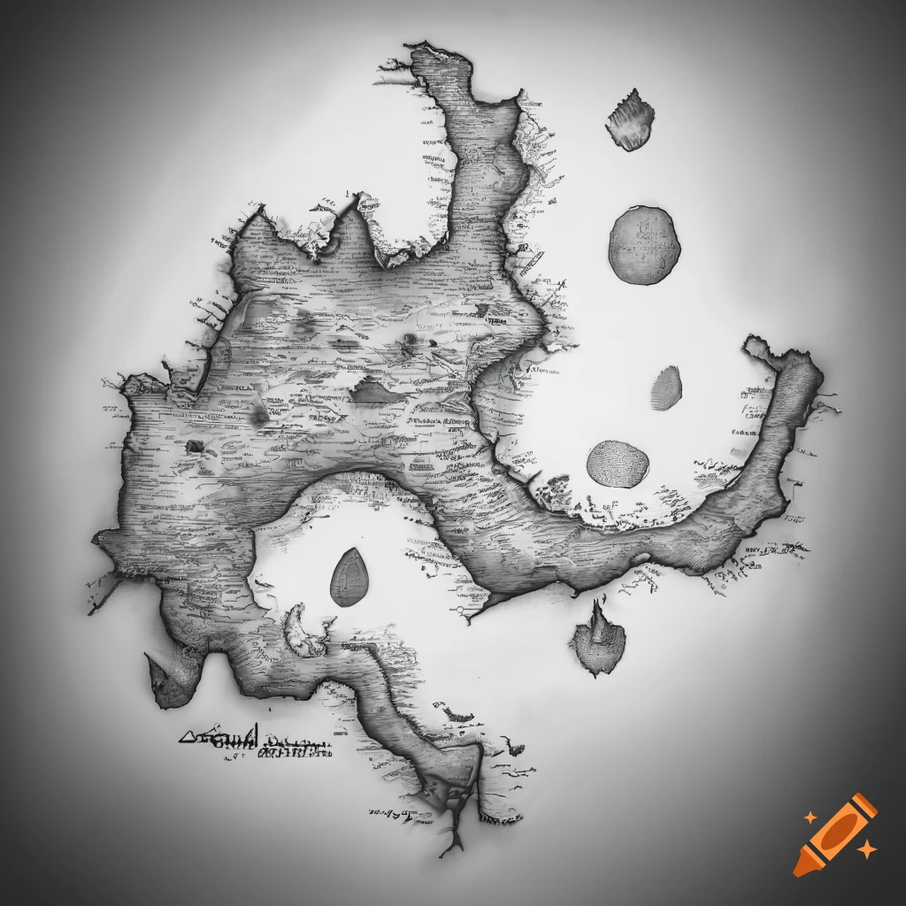 Fantasy map of an enchanted island on Craiyon