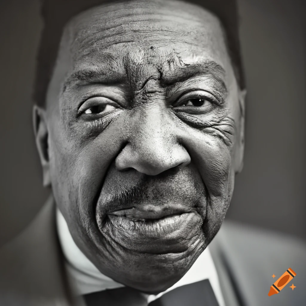 Black and white portrait of muddy waters on Craiyon