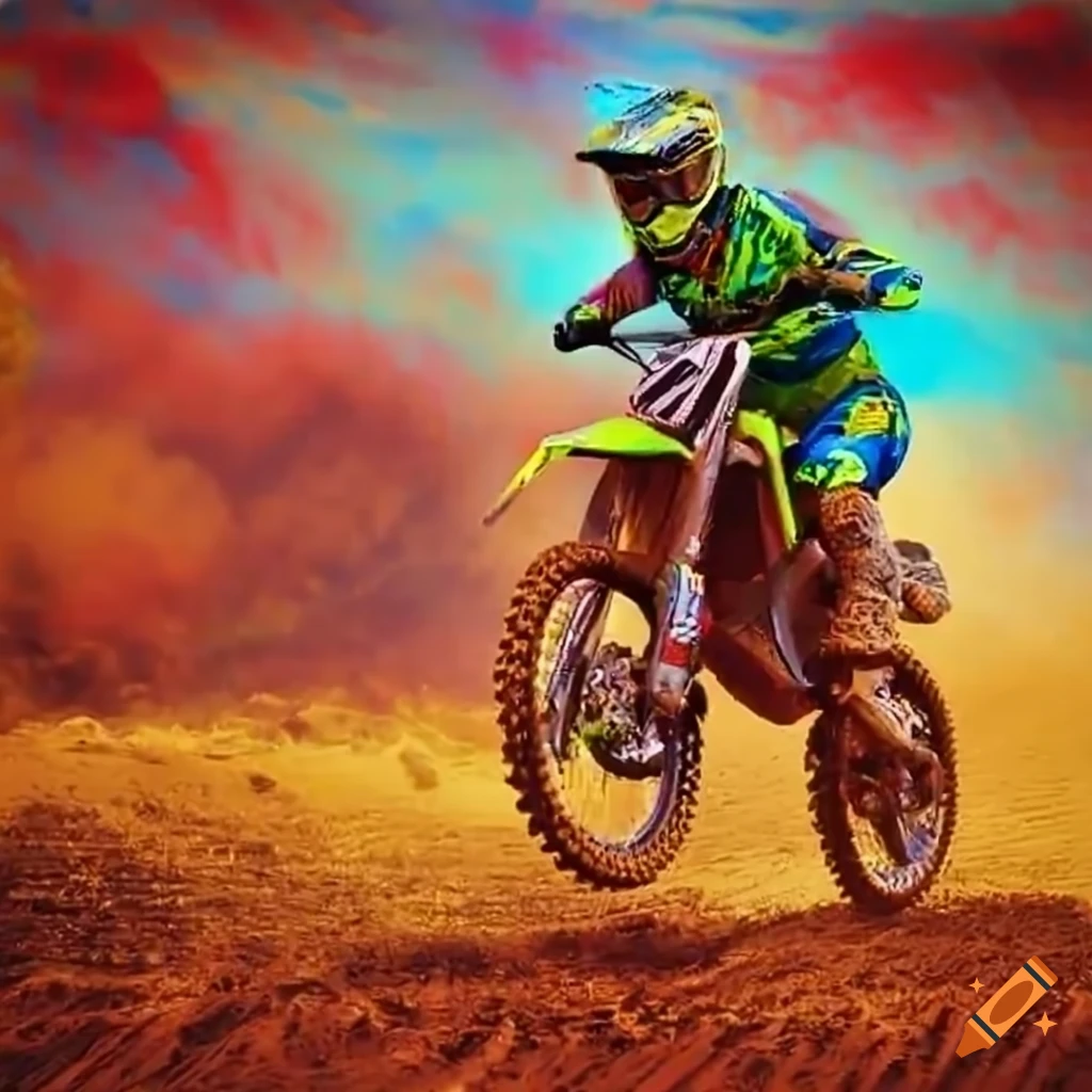 Motocross race starting line on Craiyon