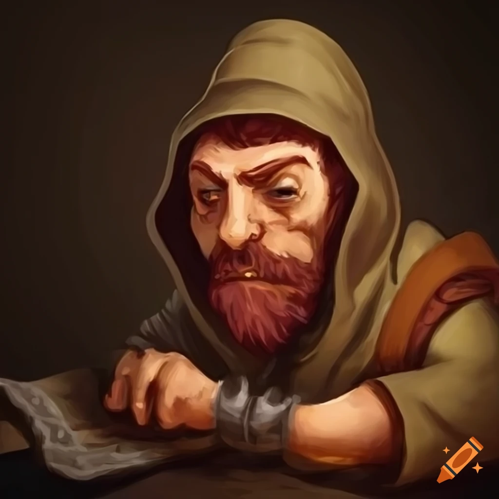 Character from medieval robber board game on Craiyon