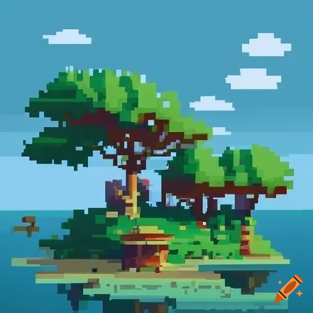 Pixel art of scabb island