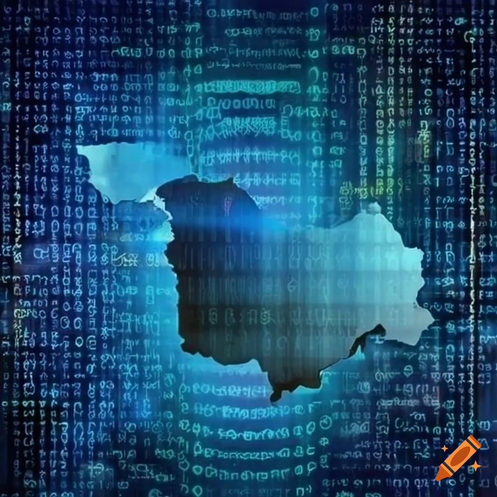 Cyber security illustration with Yemen map on Craiyon