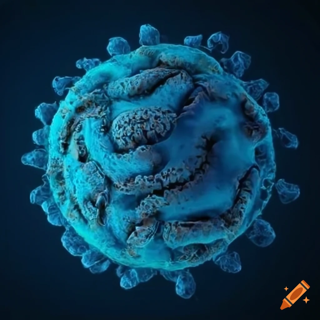 Blue toned image representing a virus