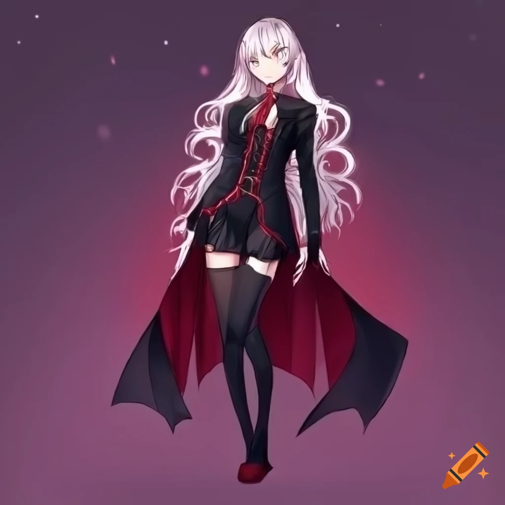 Long elegant dress in anime style on Craiyon