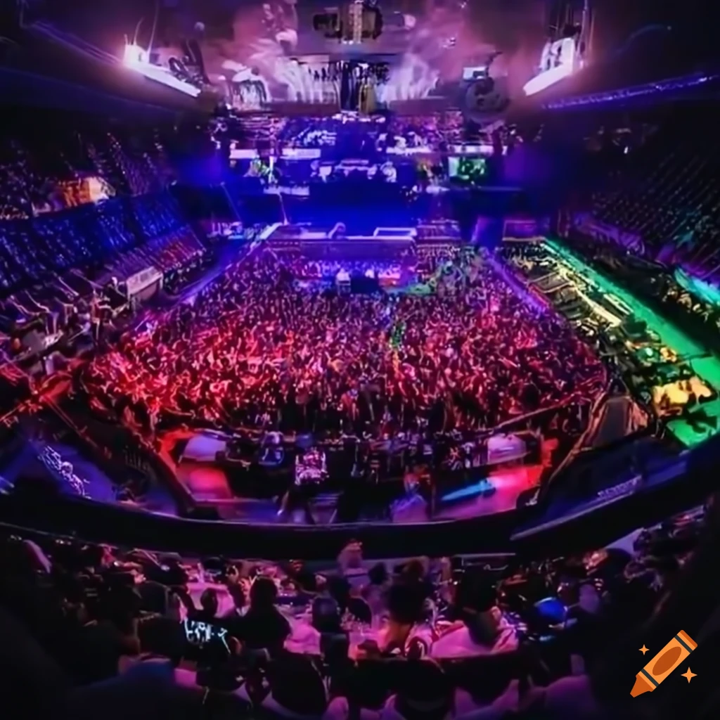 Esports arena filled with passionate fans on Craiyon