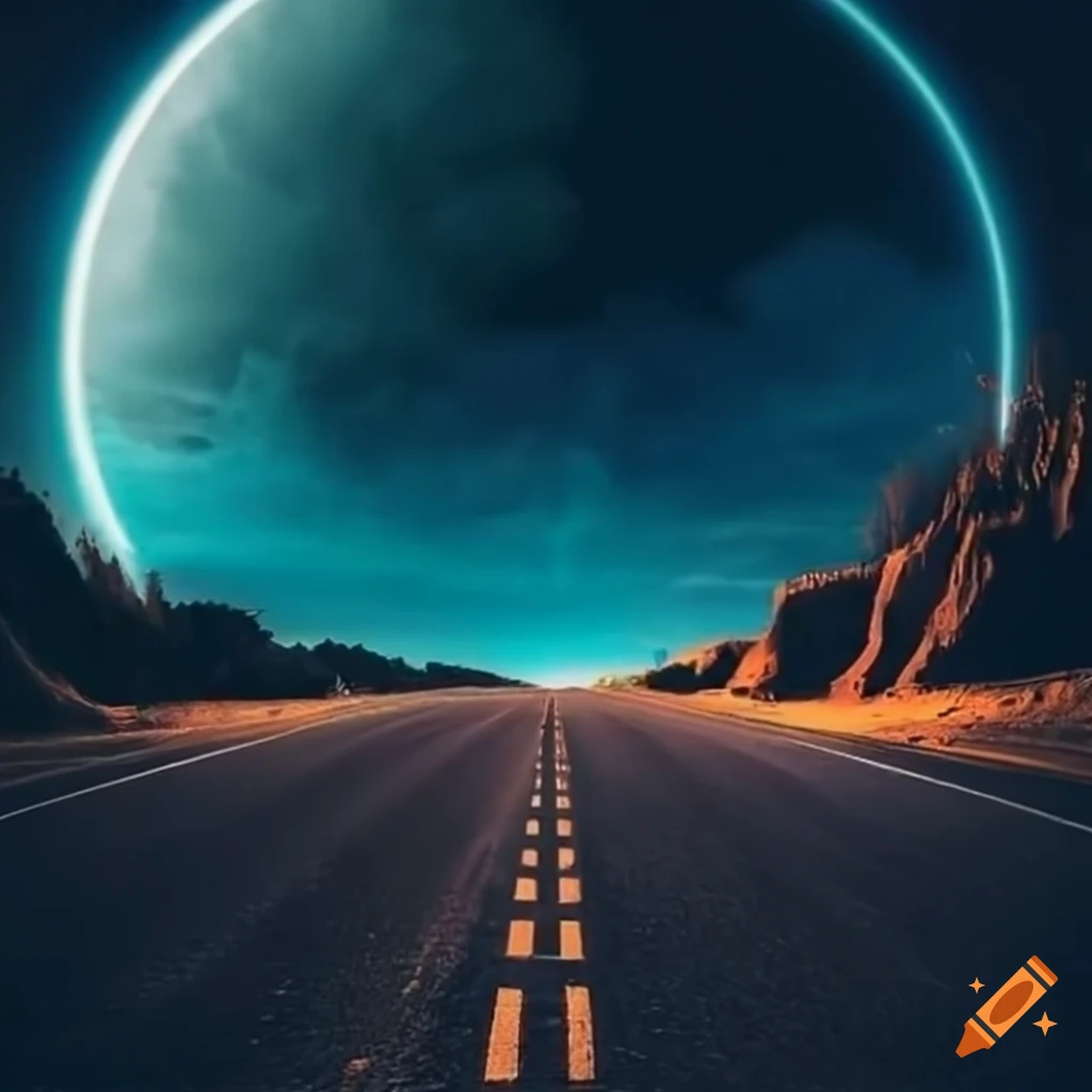 Road stretching into the distance on Craiyon