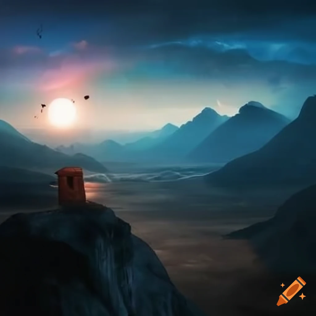 Lonely outpost on an empty world on Craiyon