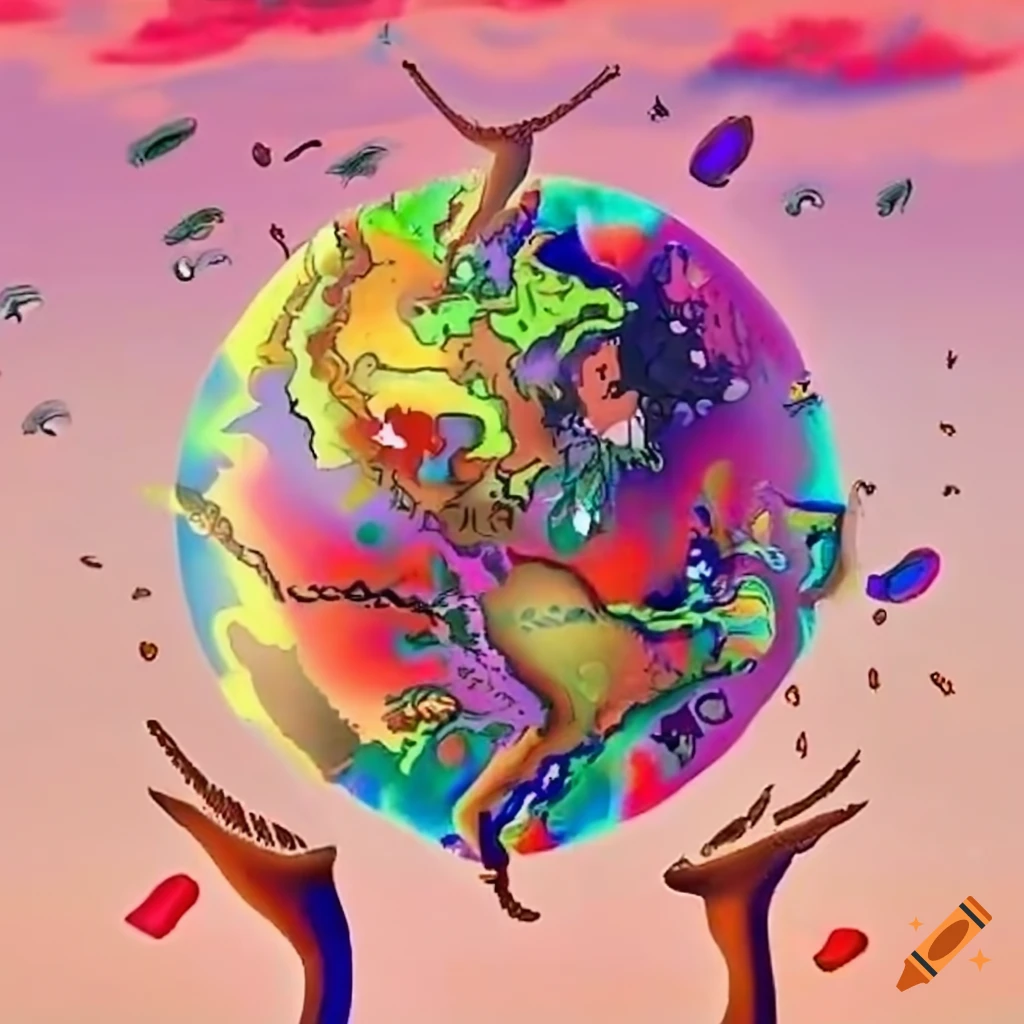 Illustration of a cultural kaleidoscope on Craiyon