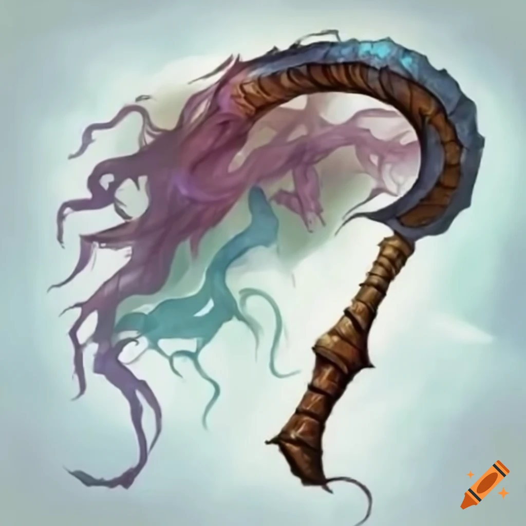 Fantasy sickle imbued with wind magic on Craiyon