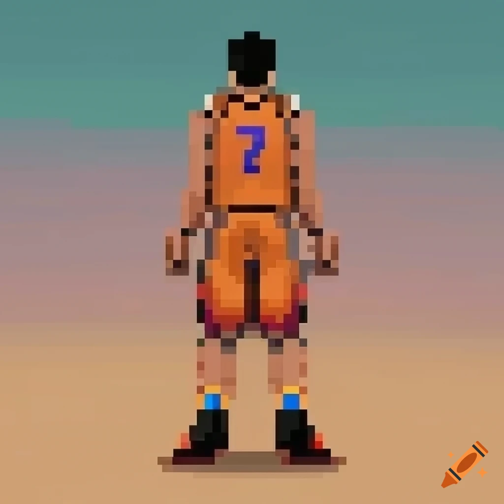 8-bit pixel volley ball player on Craiyon