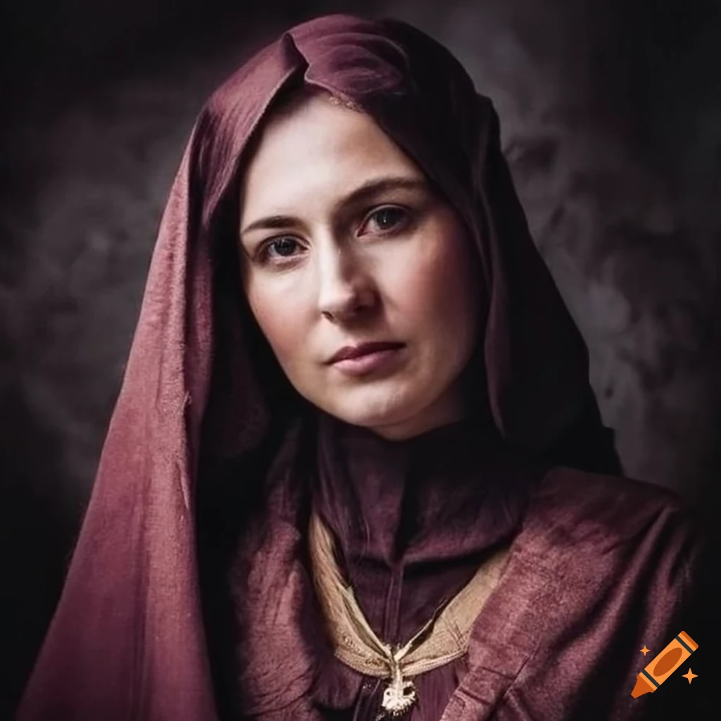 Medieval peasant embraced by enchanting glow