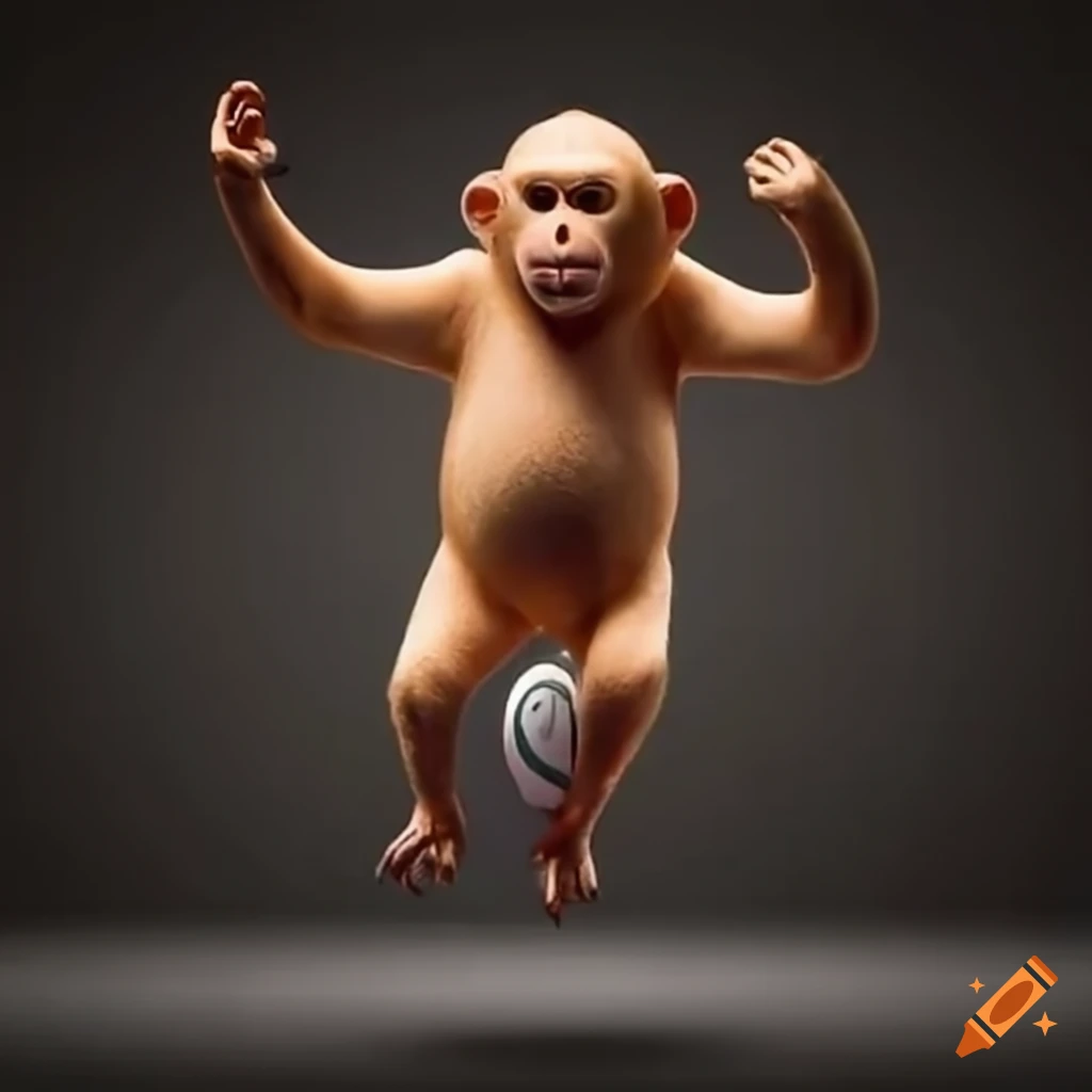 Monkeys playing rugby on Craiyon