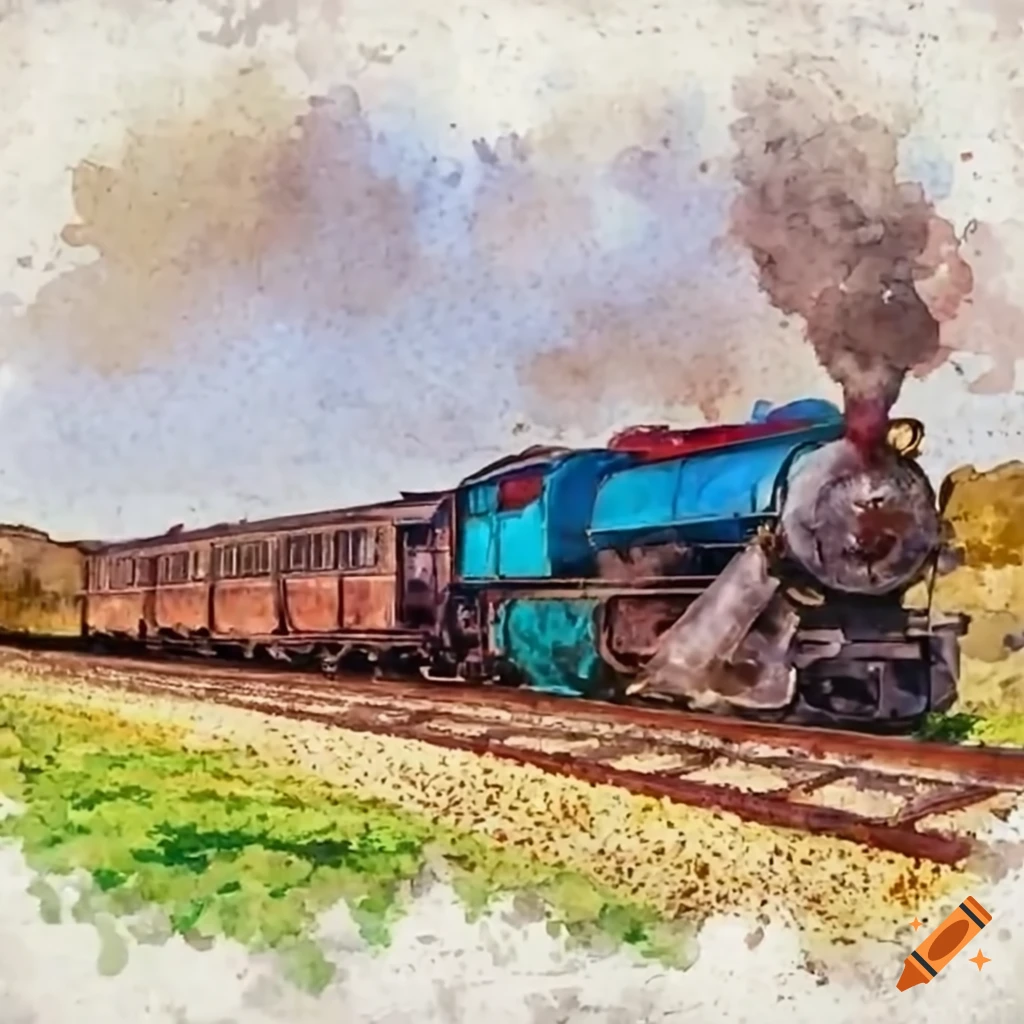Vintage western train with flying package on Craiyon