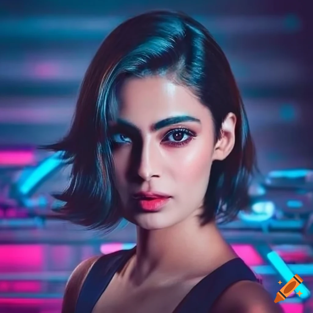 Closeup portrait of a stunning indian supermodel on Craiyon