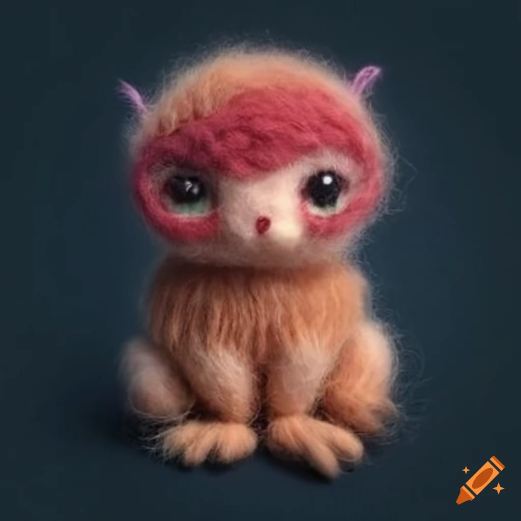 Detailed felted wool creatures with intricate clothing on Craiyon