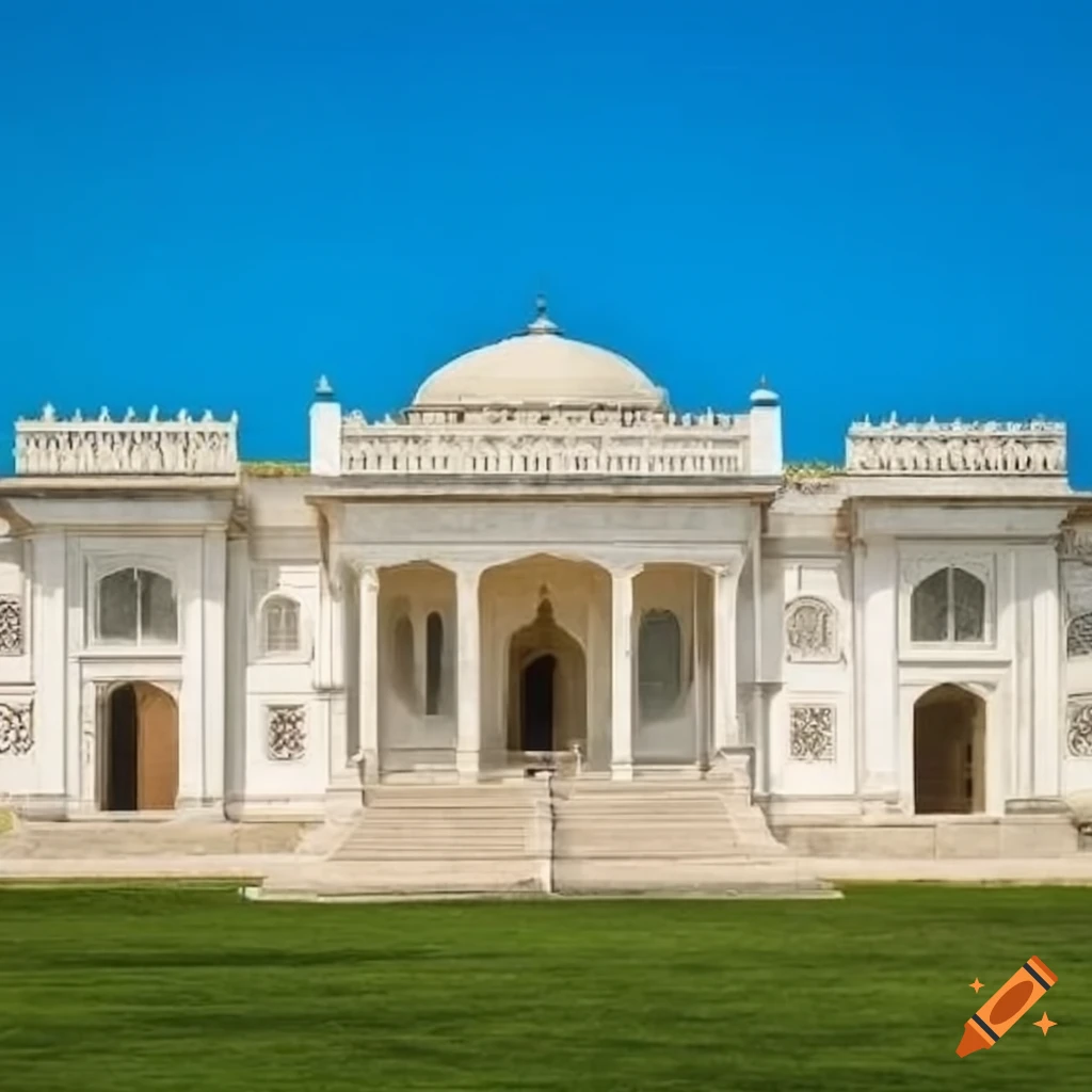 Frontal elevation of mughal mahal white house whitemarsh lynnewood ...