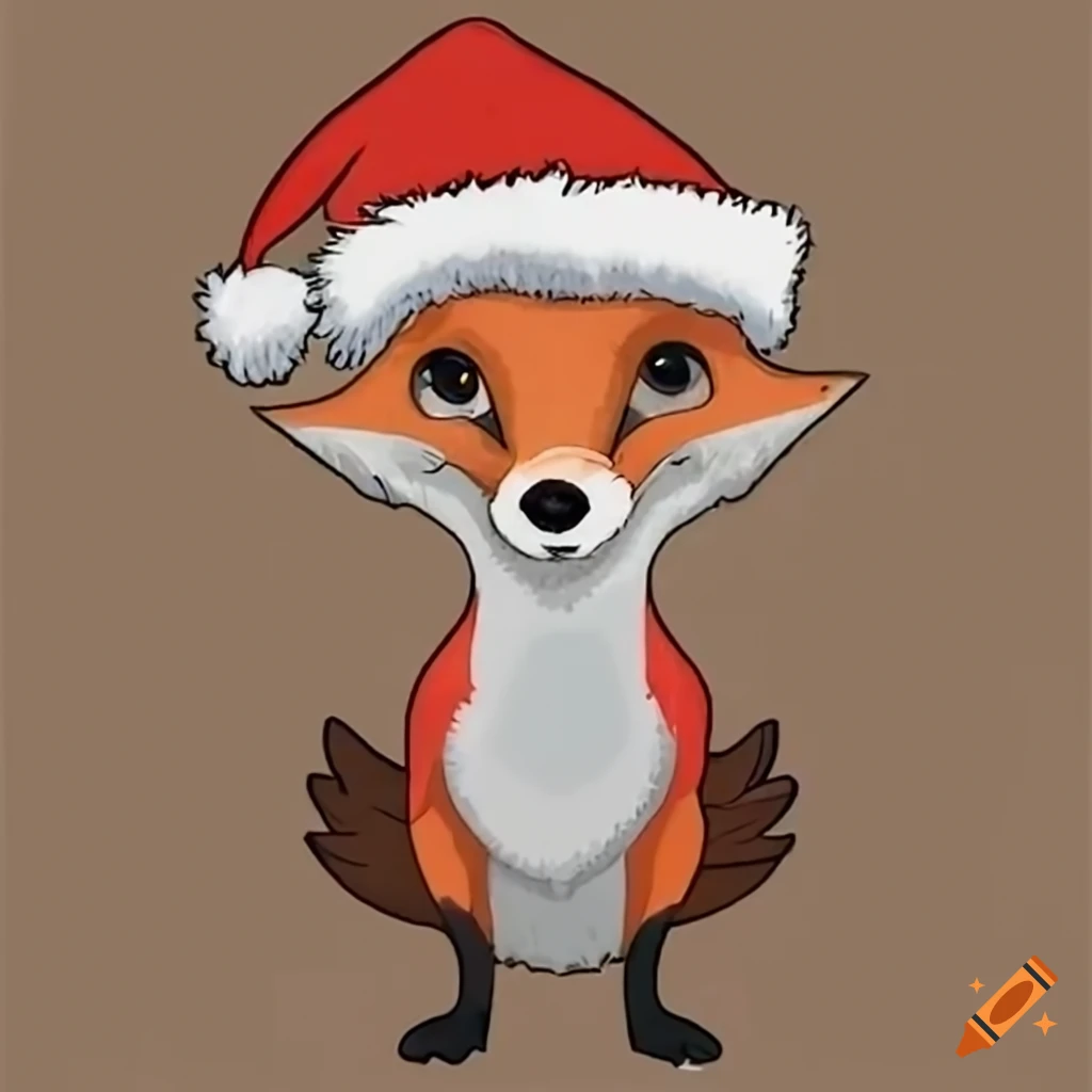Fox wearing a santa claus costume on Craiyon