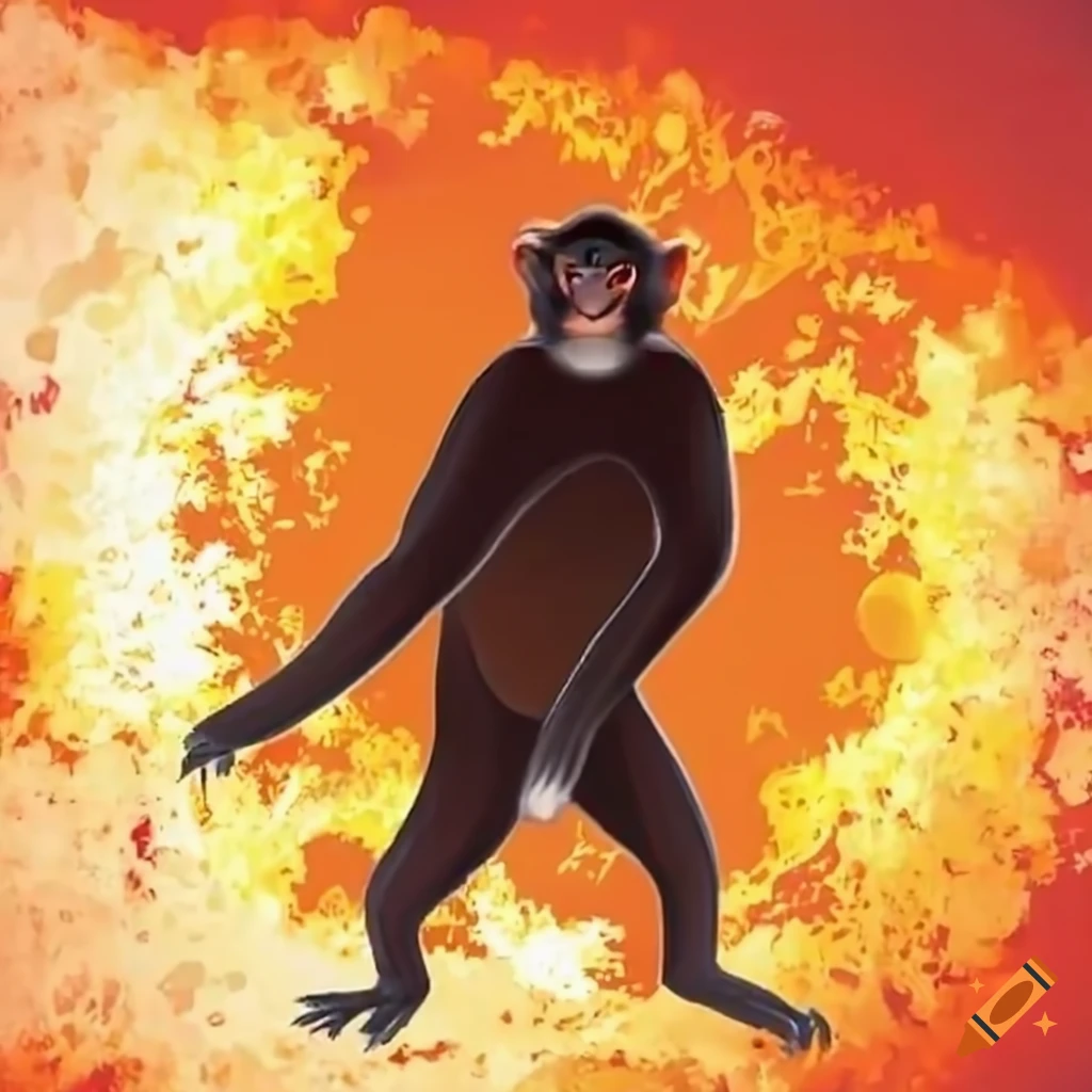 Monkey walking away from an explosion with shades on